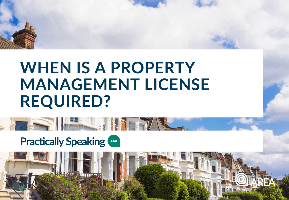 When is a property management license required?